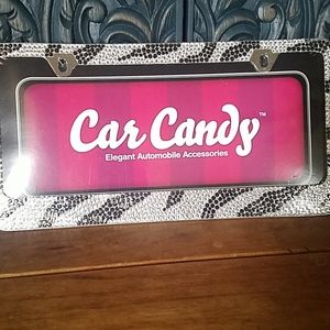 Other | Crystal Zebra Striped License Plate Frame | Poshmark